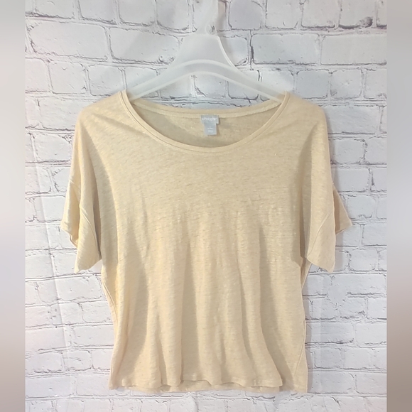 Chico's | Tops | Chicos 0 Linen Scoop Beige Beachy Neutral Coastal Top ...